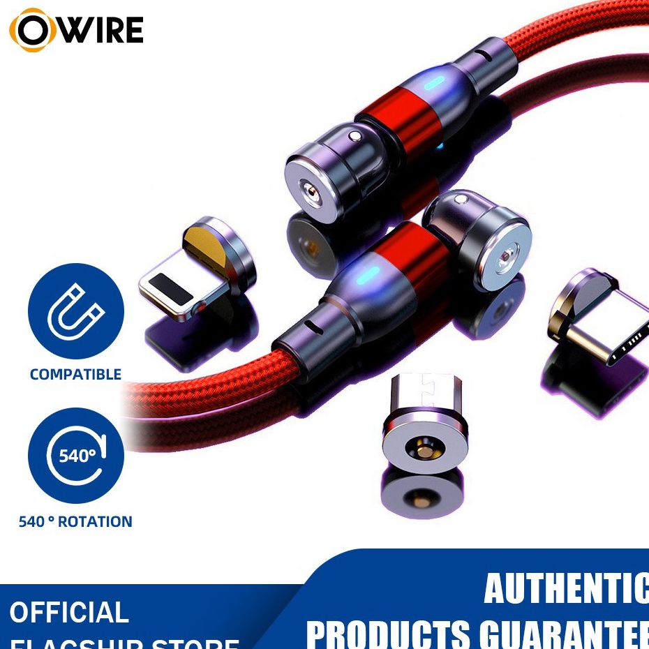 Jual OWIRE 54 kabel magnec magnet 3 in 1 Fast Charging Magnetic Cable ...