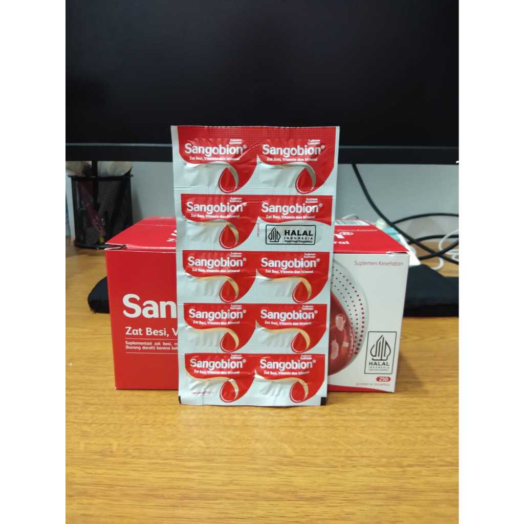 Jual SANGOBION ZAT BESI, VITAMIN & MINERAL 1 LEMBAR ISI 10 KAPSUL ...