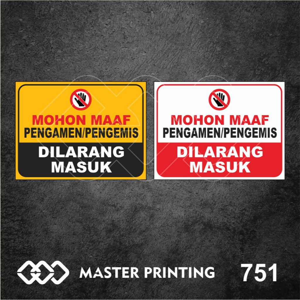 Jual 751 - Stiker Pengamen/Pengemis Dilarang Masuk, Sticker Vinyl ...