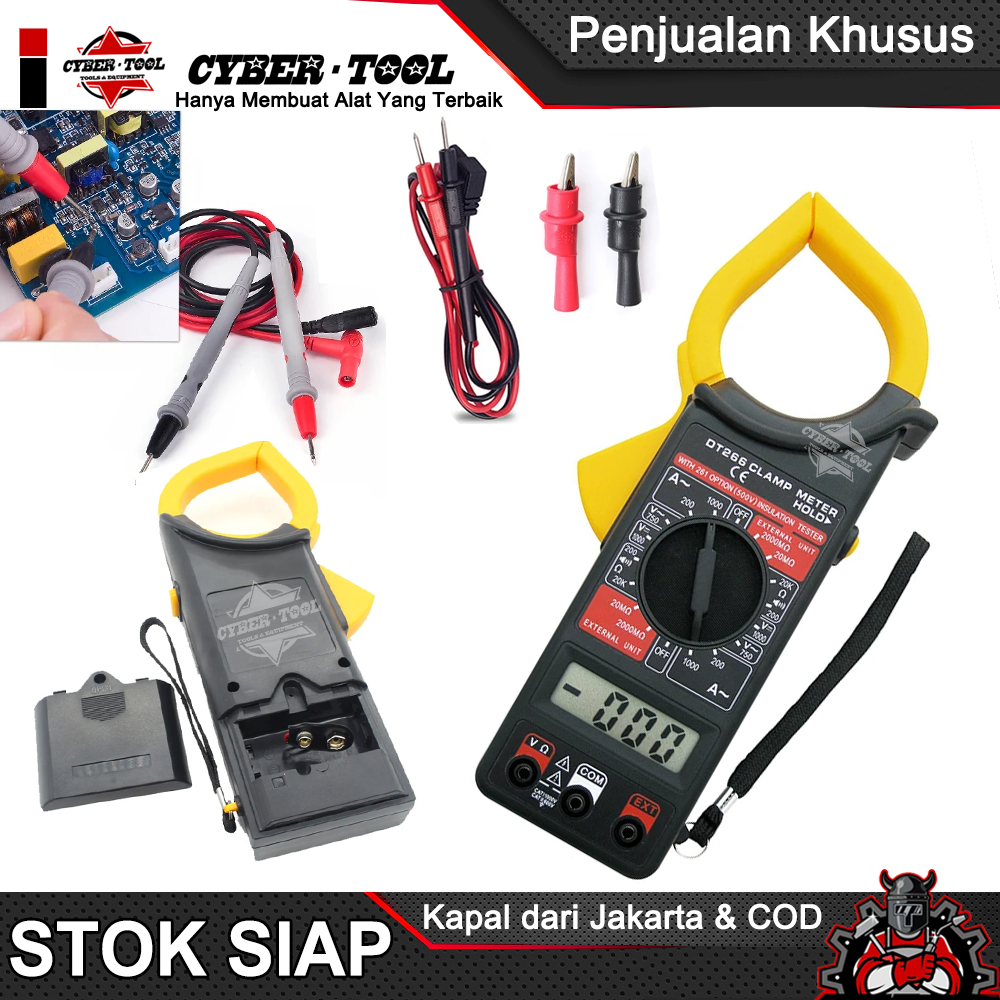 Jual (Dikirim Dari Jakarta) Multimeter Tang Ampere DT-266 1000A Digital Clamp Meter Alat ...