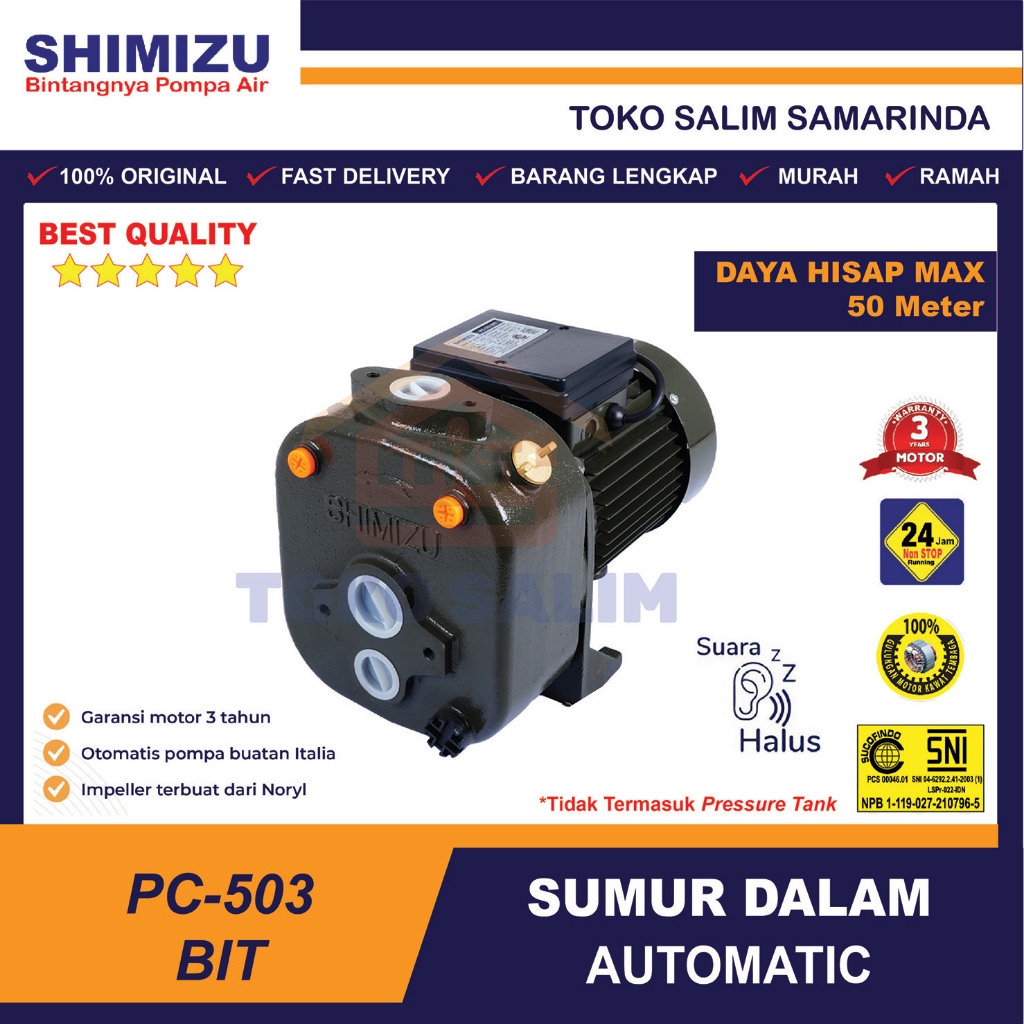 Jual Pompa Air Sumur Dalam Tanpa Tabung SHIMIZU PC-503 BIT (500W ...