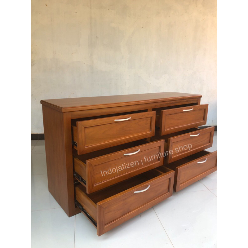 Jual Bufet / kabinet / lemari penyimpan kayu jati asli | Shopee Indonesia