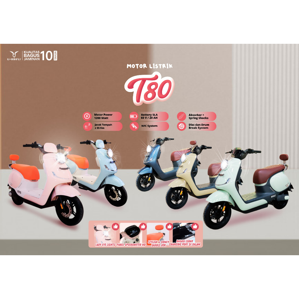 Jual Sepeda Motor Listrik Uwinfly T80 New | Shopee Indonesia