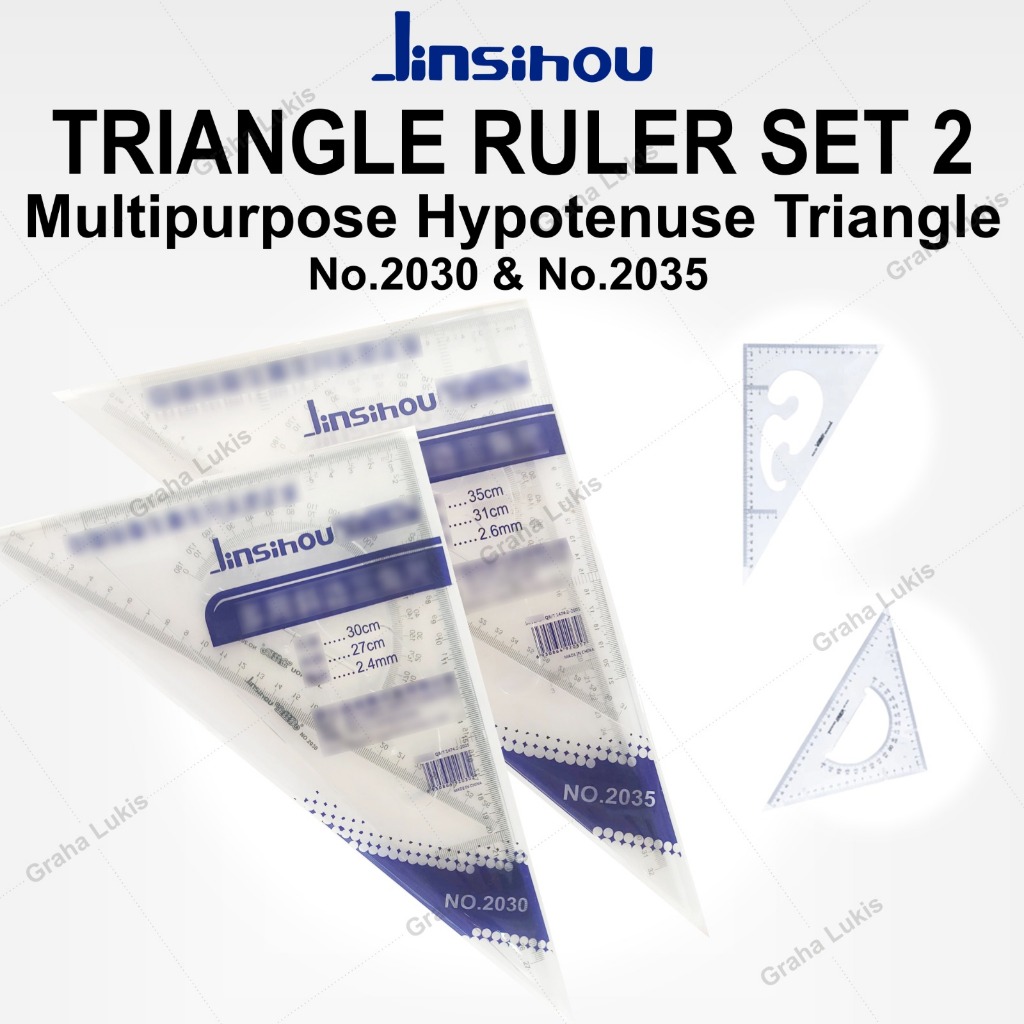 Jual Jinsihou Triangle Ruler Set 2 No. 2030 / No. 2035 - Penggaris ...