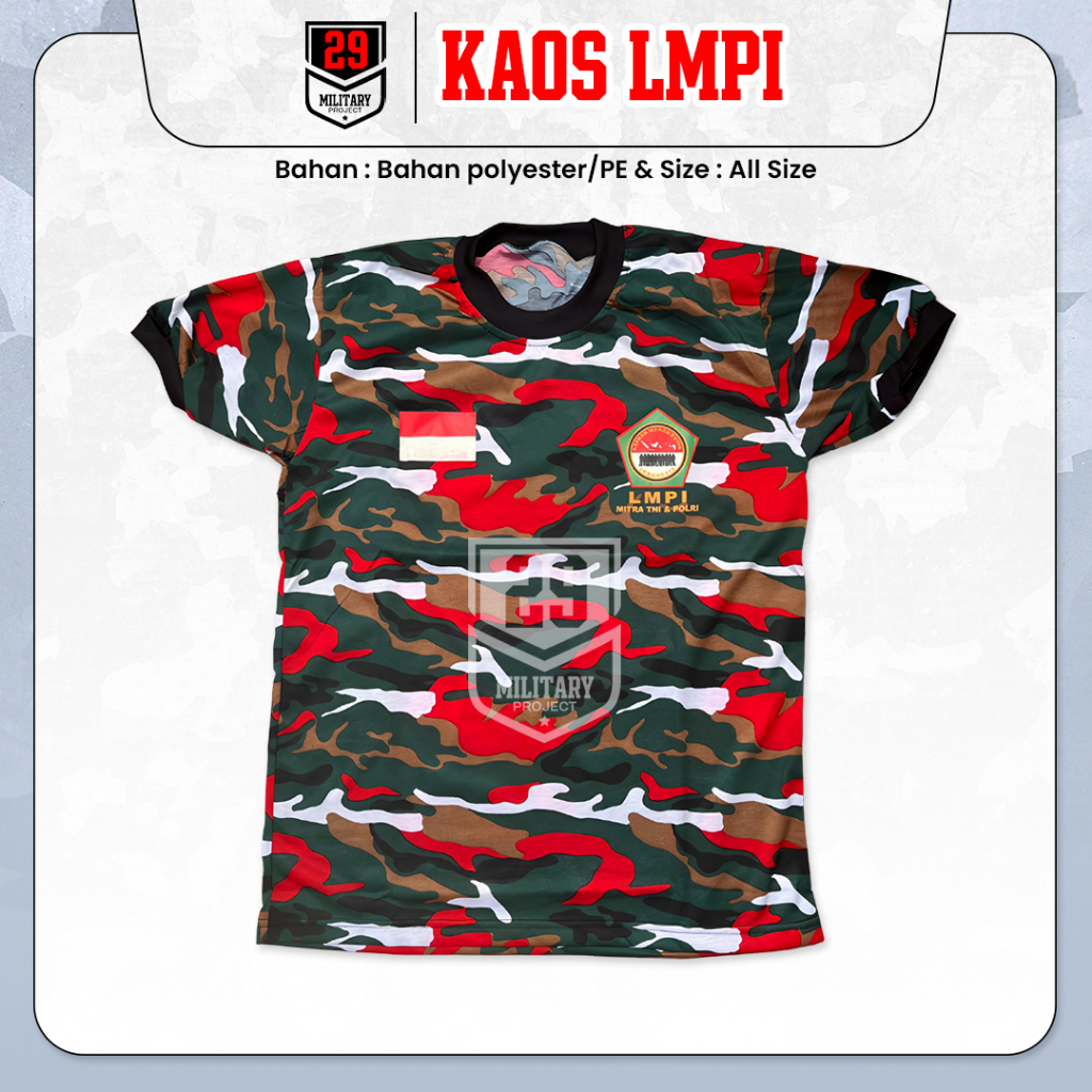 Jual Kaos LMPI KAOS Loreng Pria Baju Doreng LMPI Polyester PE Lengan ...