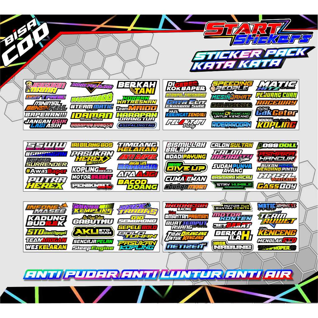 Jual STICKER PACK KATA KATA VIRAL / STICKER KATA KATA TERBARU / STICKER ...