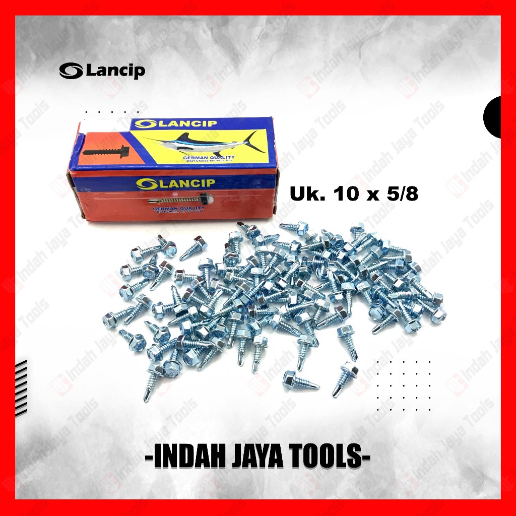 Jual LANCIP Baut Baja Ringan 10 x 5/8 - Sekrup Roofing Skrup Mur Putih ...