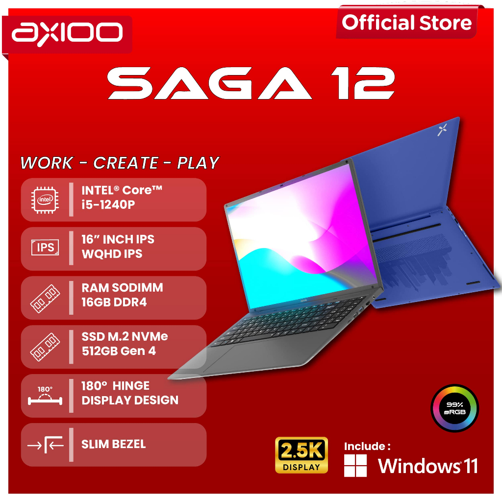 Jual Axioo Mybook SAGA 12 Intel Core i5-1240P/8GB/256GB/2.5K IPS ...