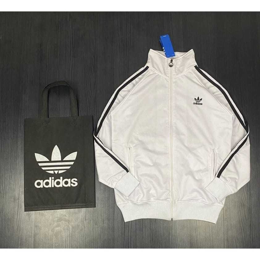 Jual BISA COD | Jaket Adidas tracktop putih Pria Premium Bahan Tebal COD Hot Sale | free ...