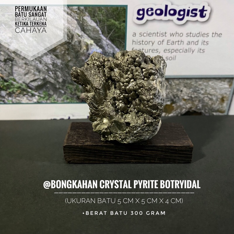 Jual Bongkahan Crystal Pyrite Botryoidal L11 atau Batu Kristal Pirite ...
