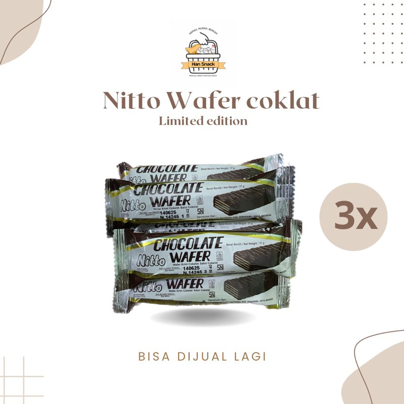Jual Nitto Wafer Coklat 3 pack isi 30pcs | Shopee Indonesia