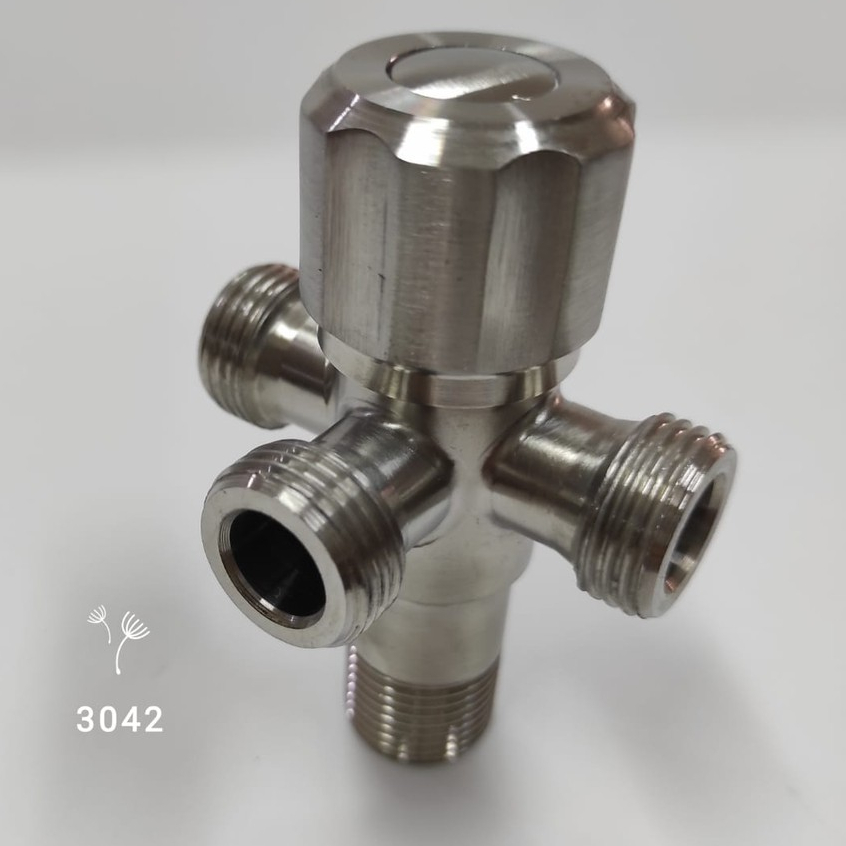 Jual Stop Kran T Cabang 3 Stainless 304 Keran air Shower Tee tiga ...