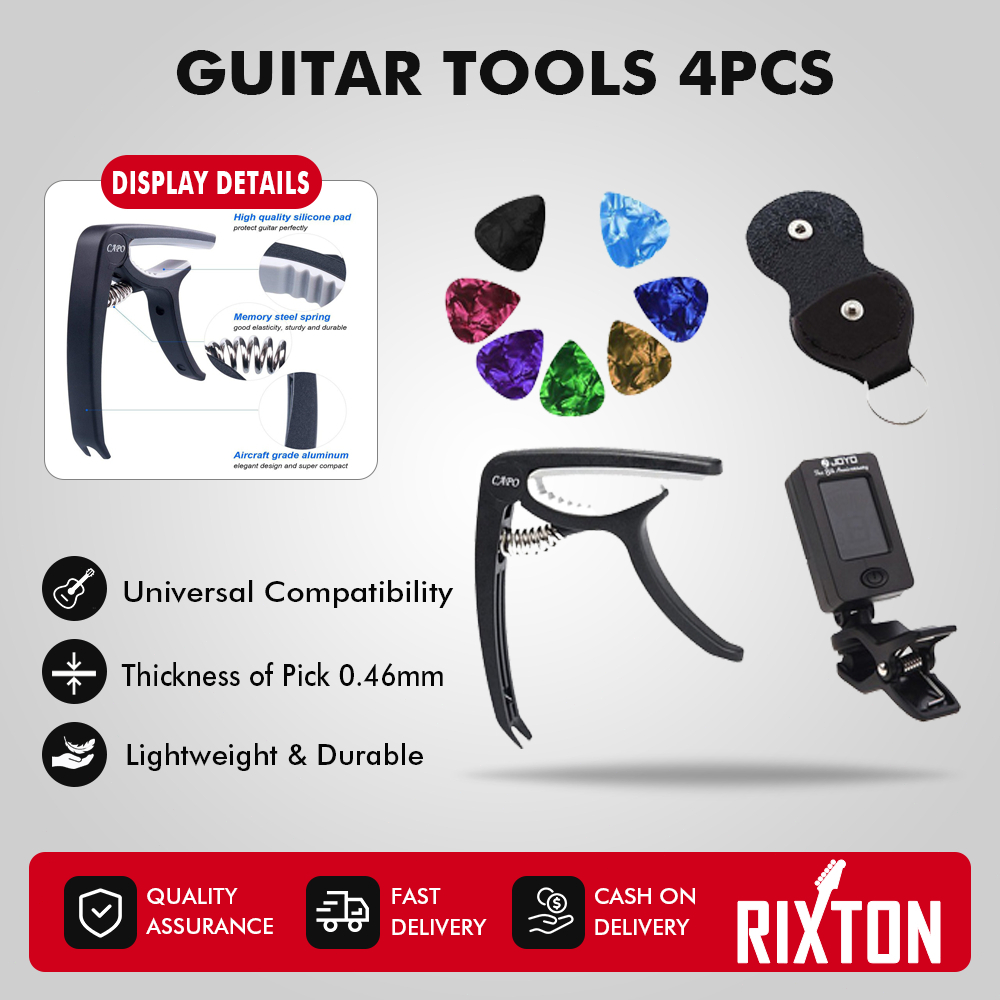 Jual RIXTON 4pcs Guitar Accessories Kit for Acoustic Including Strings ...