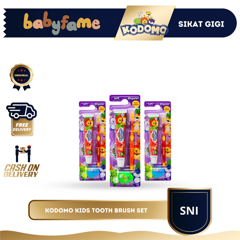 Jual KODOMO KIDS TOOTH BRUSH BUNDLING TOOTH PASTE | SIKAT GIGI ANAK | Shopee Indonesia