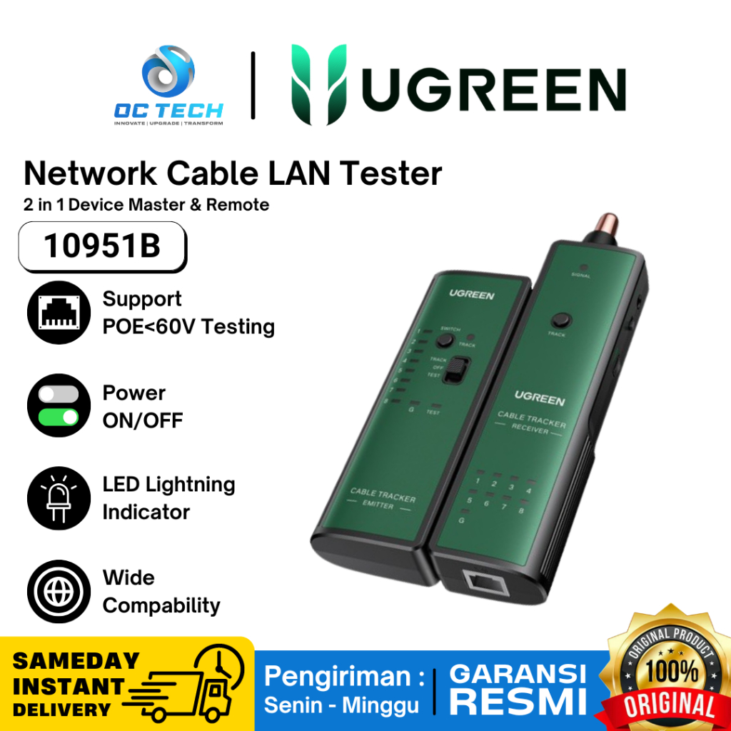 Jual UGREEN 10951B Network Lan Tester Cable Tester Alat Penguji Kabel ...