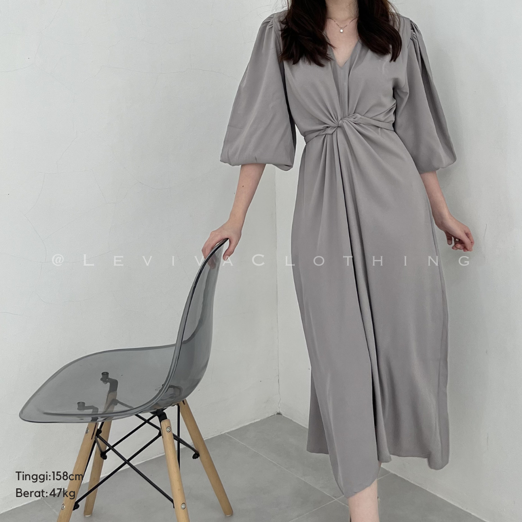Jual [Leviva] Abigail Dress / Dress Wanita Korean Style Terbaru | Dress ...