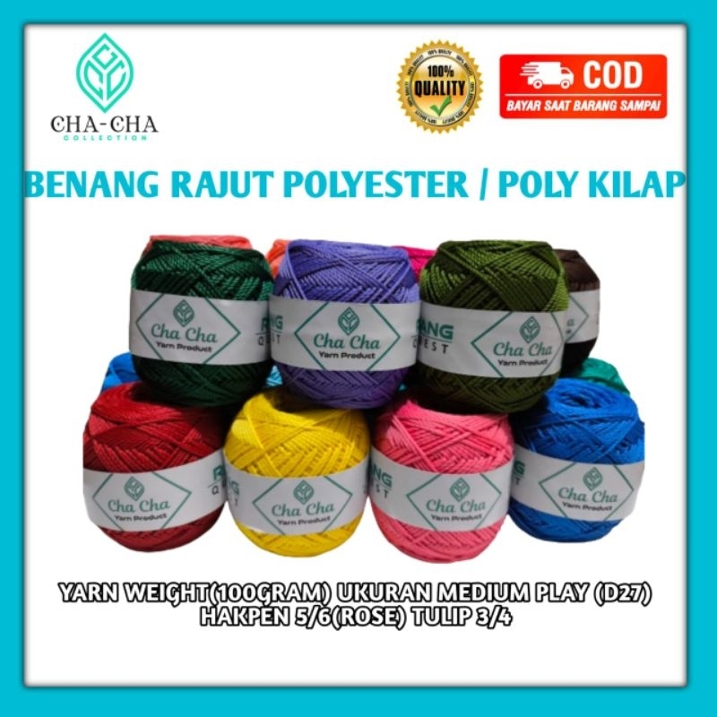 Jual Benang Rajut POLY KILAP/ Poliester / Poly Kilap Chacha ...