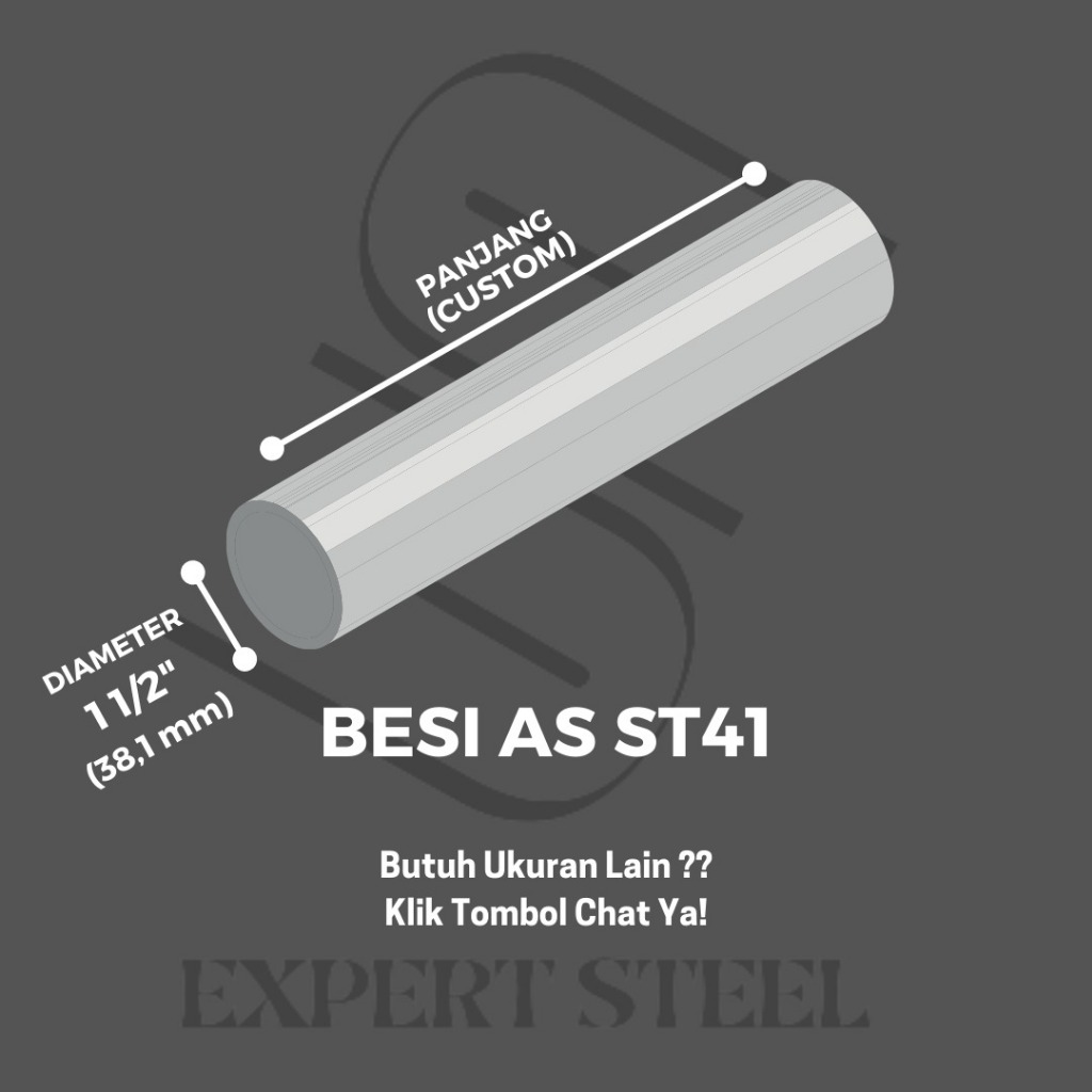 Jual BESI AS ST41 DIAMETER 1-1/2 Inch (38,1mm) x 500mm | Shopee Indonesia