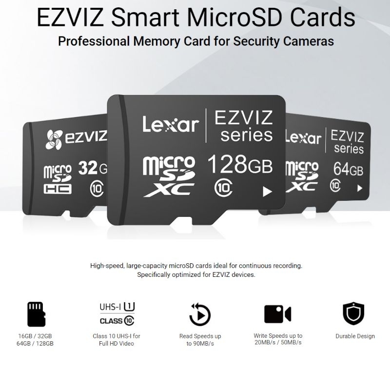 Jual Memory MicroSD Ezviz Lexar 32GB 100Mb/s, 64GB 100Mb/s, 128GB 100Mb/s, 256GB 100Mb/s ...