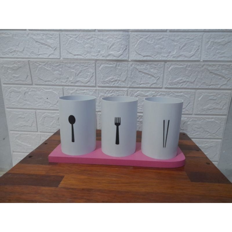 Jual tempat sendok/tempat sendok garpu/tempat sendok estetik/rak sendok ...