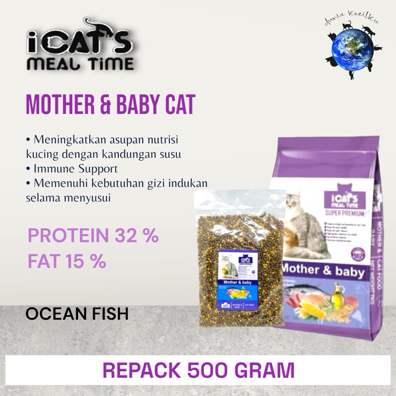 Jual Icats Meal Time Mother & Baby Ocean Fish - Super Premium Cat Food ...