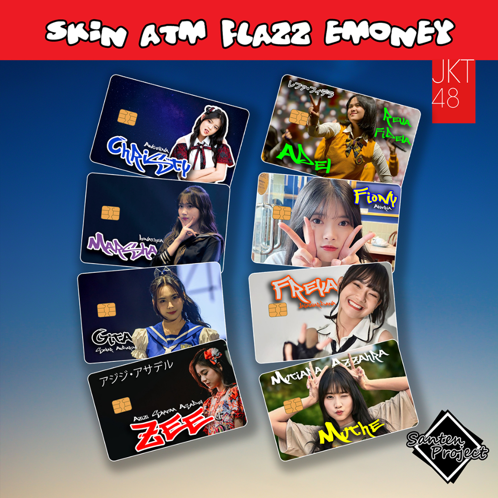 Jual STIKER ATM FLAZZ EMONEY MOTIF JKT48 PELINDUNG KARTU STICKER ...