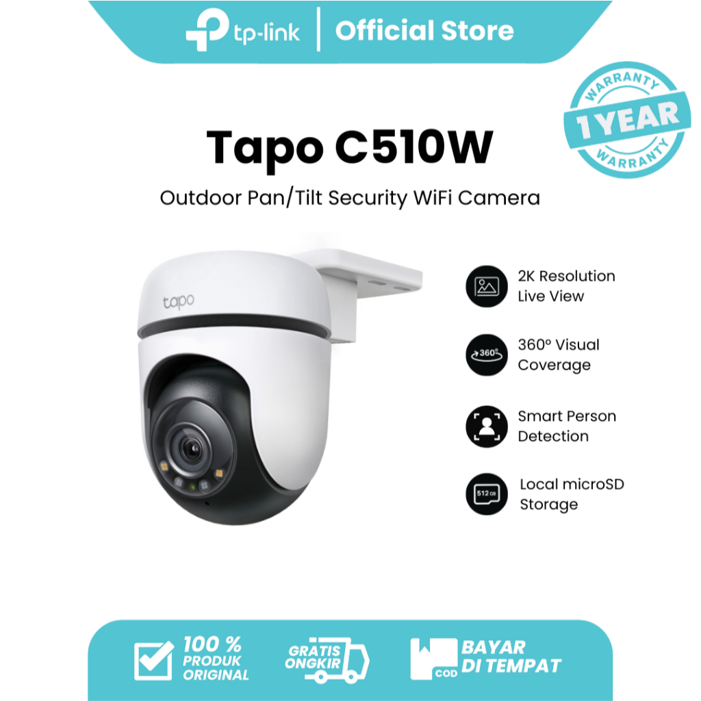 Jual TP-Link Tapo C510W | 2K Kamera CCTV Outdoor | PTZ IP WiFi Camera ...