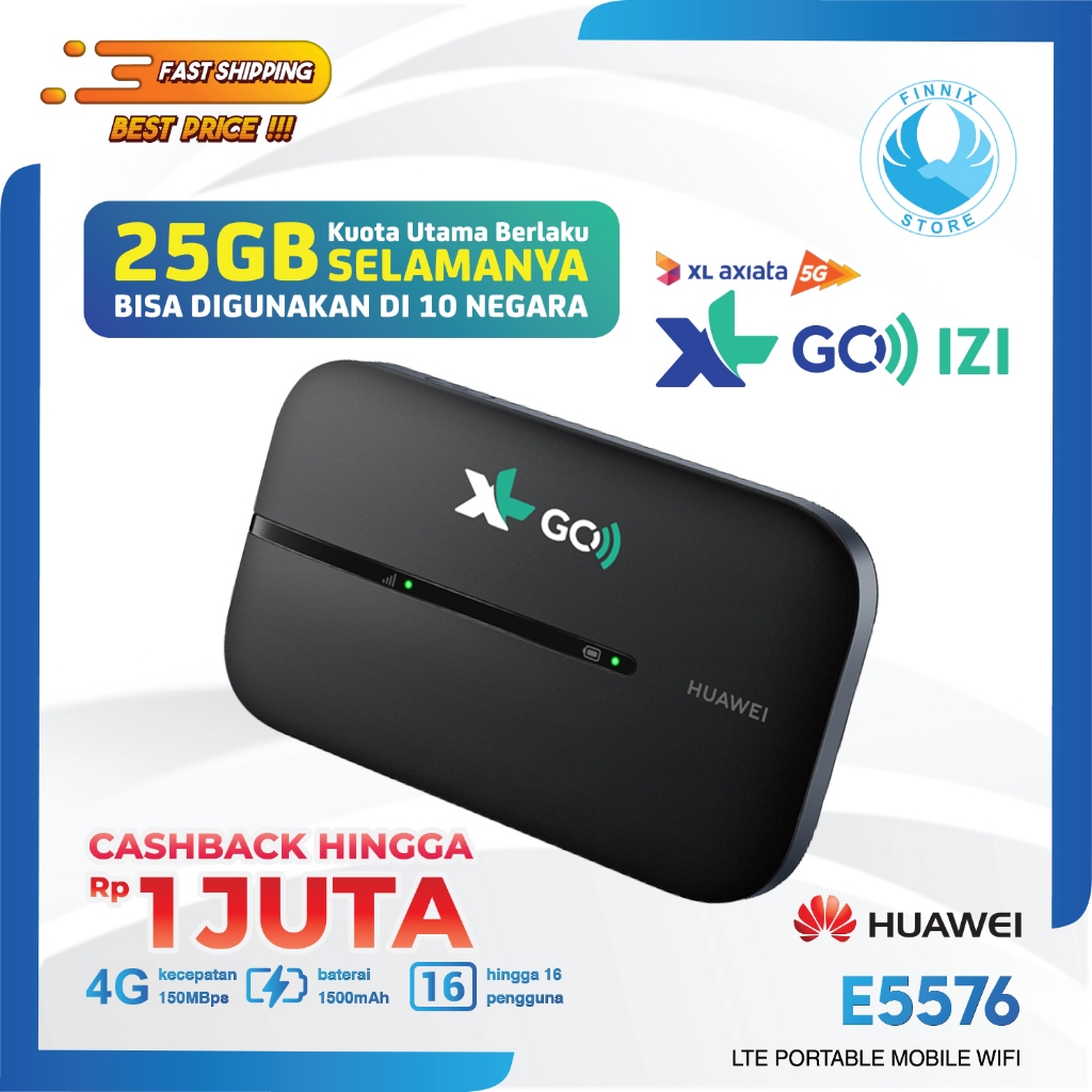 Jual Mifi Modem Wifi 4G All Operator Huawei E5576 Free XL Go IZI 25GB | Shopee Indonesia