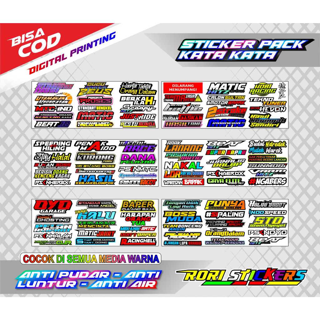 Jual STICKER PACK KATA KATA VIRAL / STICKER KATA KATA TERBARU / STICKER ...