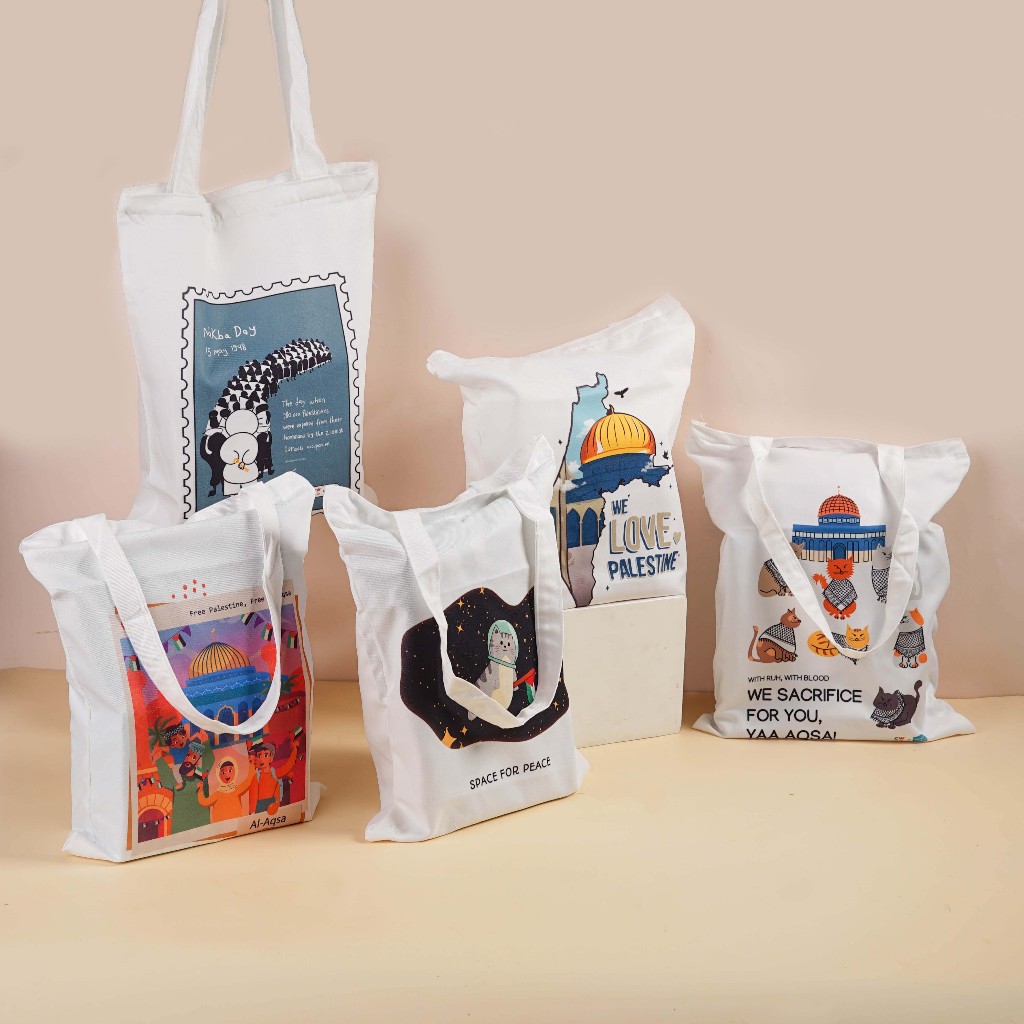 Jual Tote Bag Kanvas - Tote bag resleting - merchandise palestina - ADARA HANIA SERIES | Shopee ...