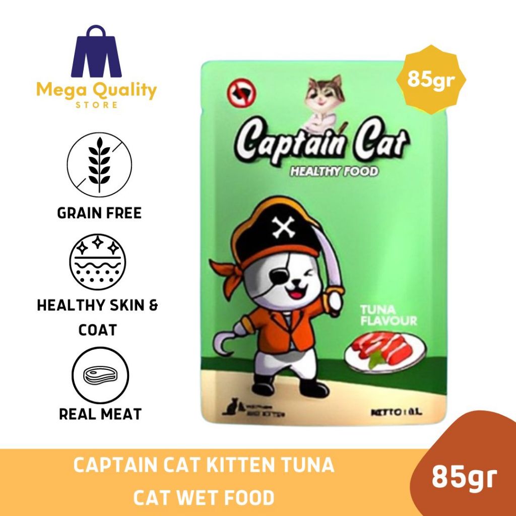 Jual Captain Cat Kitten Tuna Cat Wet Food Pouch 85gr | Shopee Indonesia