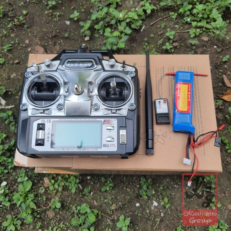 Jual Flysky FS-T6 6CH 2.4G LCD Transmitter - With R6B Receiver Digital ...