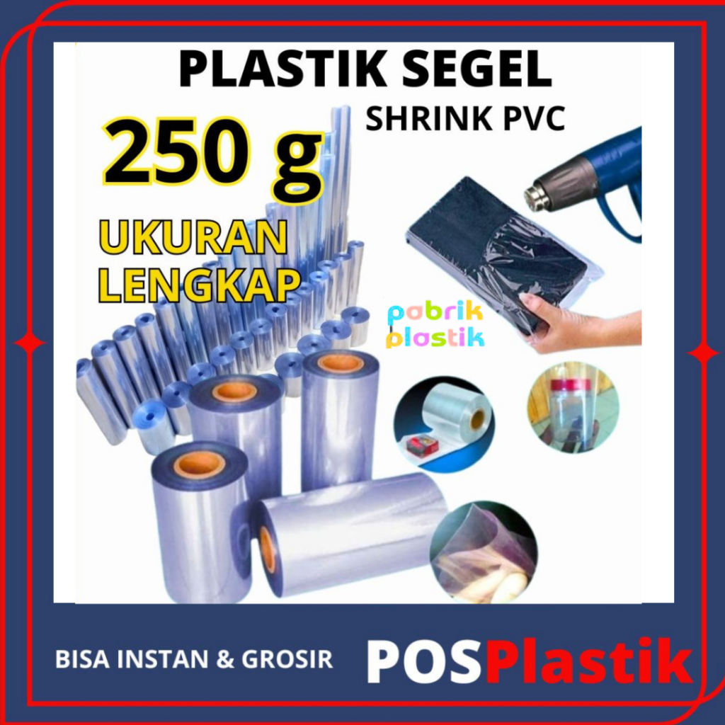 Jual PLASTIK SHRINK PVC Segel Termurah Ukuran Terlengkap Segel 250gram ...