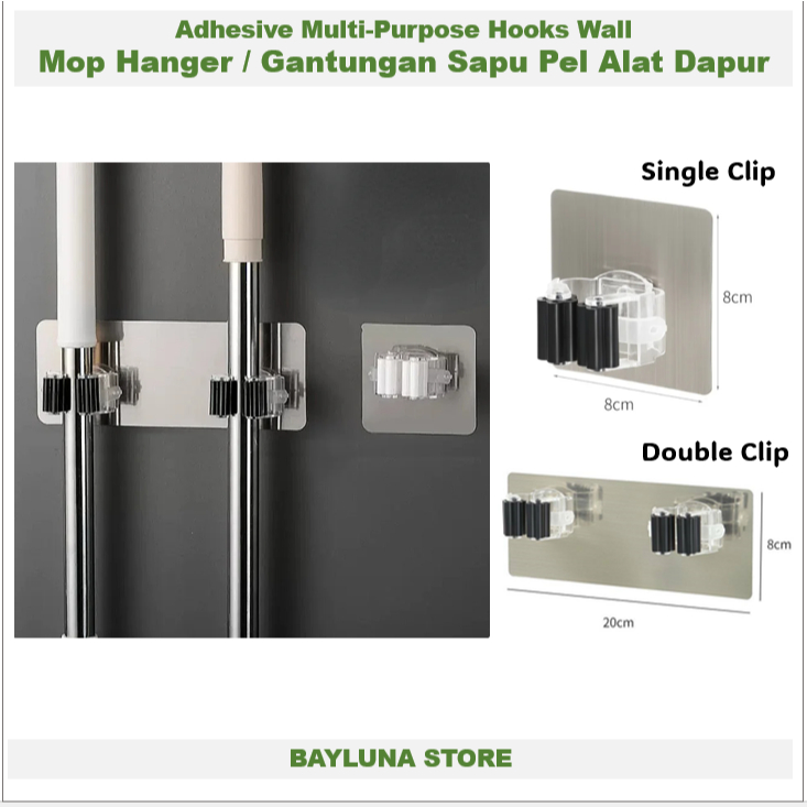 Jual Mop Hanger Gantungan Sapu Pel Alat Dapur Perekat tanpa paku bor ...