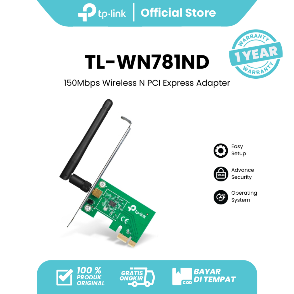 Jual TP-LINK TL-WN781ND | 150Mbps Wireless N | PCI Express Adapter ...