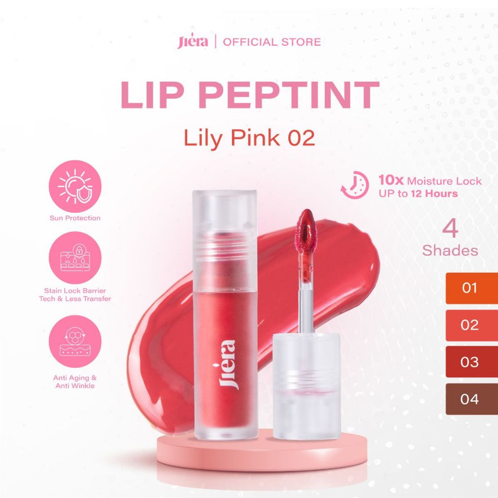 Jual JIERA Lip Peptint | Shade 0.2 Lily Pink - Lip Tint Peptide ...