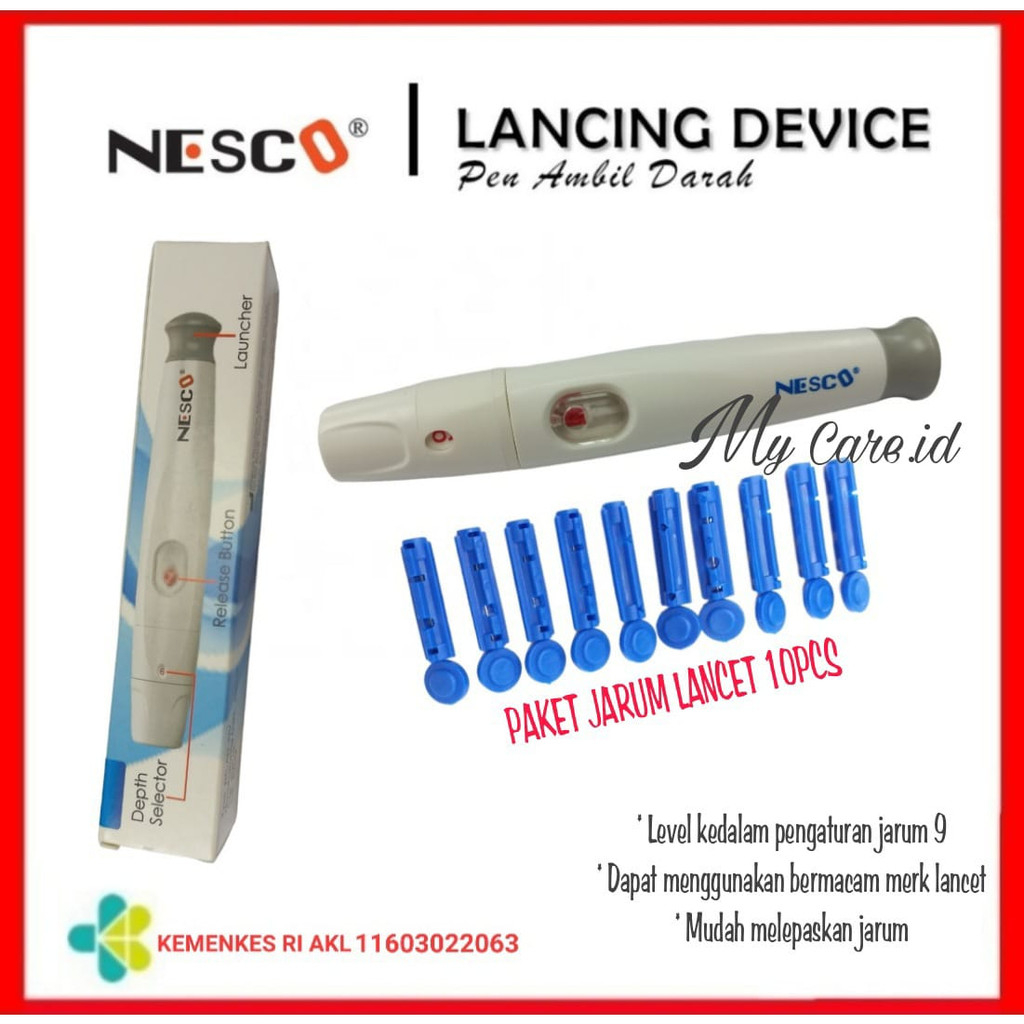 Jual LynCare NESCO Lancing device / Pen Ambil Darah / Autoclik / Lancet Device / Pen Lancing ...