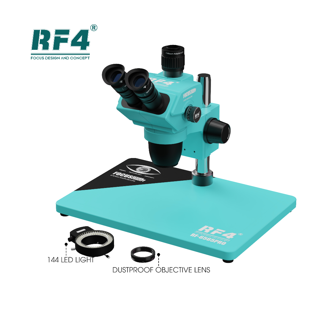 Jual RF4 RF6565Pro 2023 6.5-65X Synchronous Zoom Trinocular Stereo Microscope with Aluminum ...