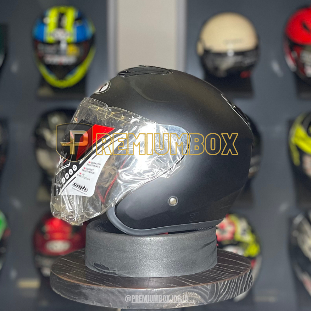 Jual Helm DYR Osaka Solid Black Doft Kaca Bening Kyoto Murah | Shopee ...