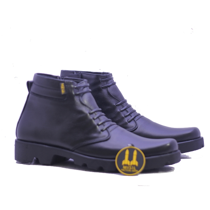 Jual MISIL - Sepatu PDH Dinas Pria Model Navy Kulit Hitam Doff | Shopee ...