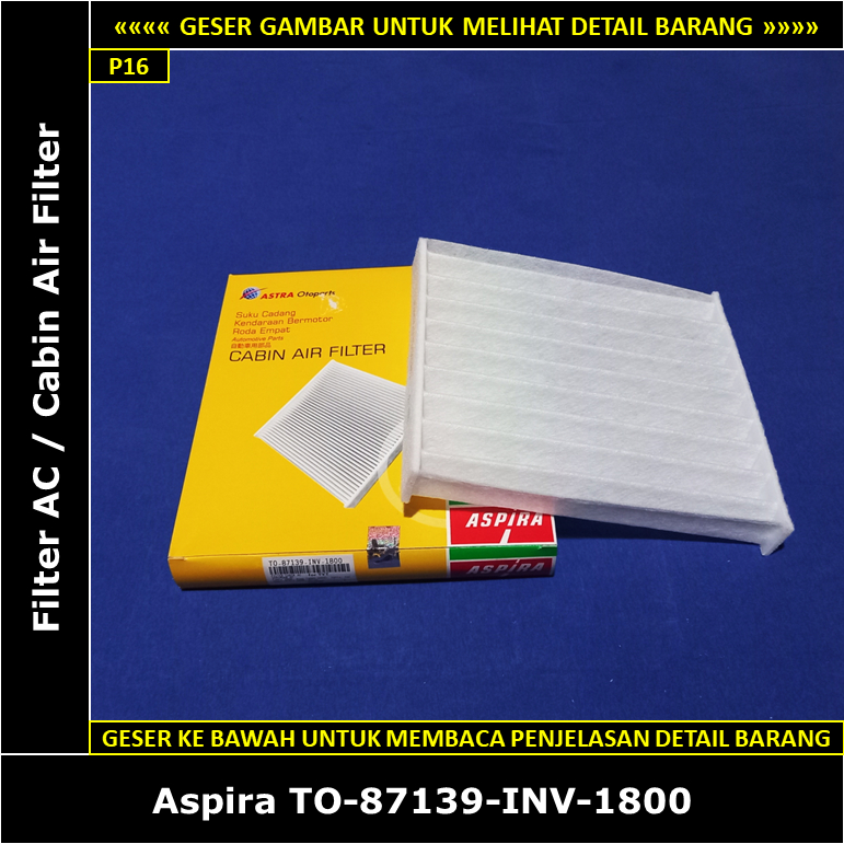 Jual Filter AC Toyota Hiace Commuter 2KD 2012-2022 Aspira TO-87139-INV ...