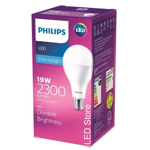 Jual Lampu Bohlam LED Philips 19 Watt 19W 19Watt 19 W Nyala Putih e ...