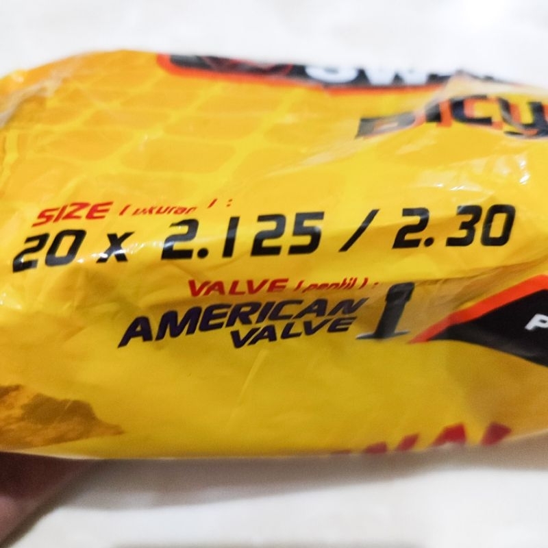 Jual Ban Dalam Sepeda Swallow 20 Inch Ukuran 20x2.125 Bisa Sampai 20x2.30 AV American Valve ...