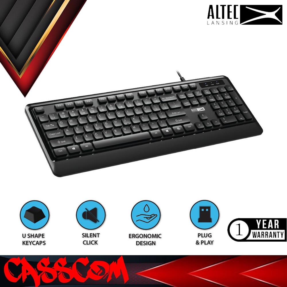 Jual Keyboard Wired Altec Lansing ALBK6274 Silent Design AL-BK6274 USB ...