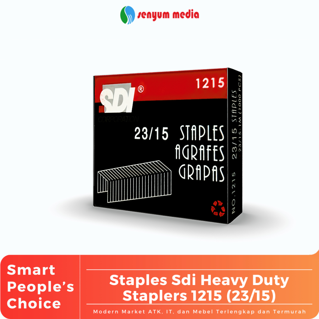 Jual Staples Sdi Heavy Duty Staplers 1215 (23/15) (1 Pak Isi 1000 ...