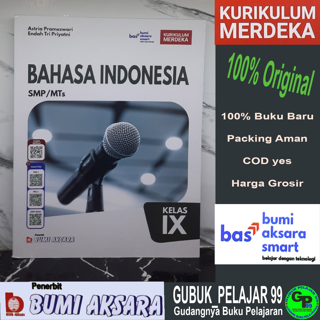 Jual Buku Siswa BAHASA INDONESIA Kelas 9 Untuk SMP/MTs KURIKULUM MERDEKA Penerbit Bumi Aksara ...