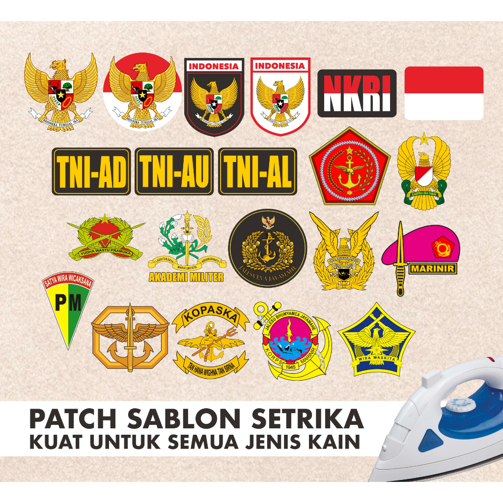 Jual STIKER SABLON BAJU TNI POLRI Setrika | Sablon iron patch POLISI ...
