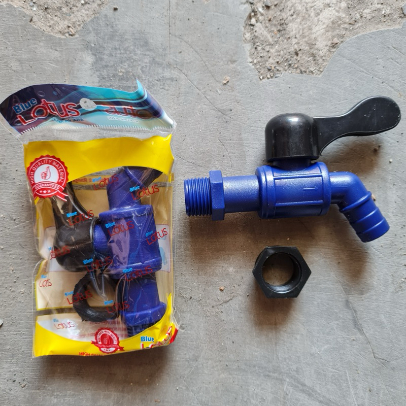 Jual KRAN AIR TEMBOK PLASTIK ABS MULTI LOTUS 1/2 3/4 INCH | Shopee ...
