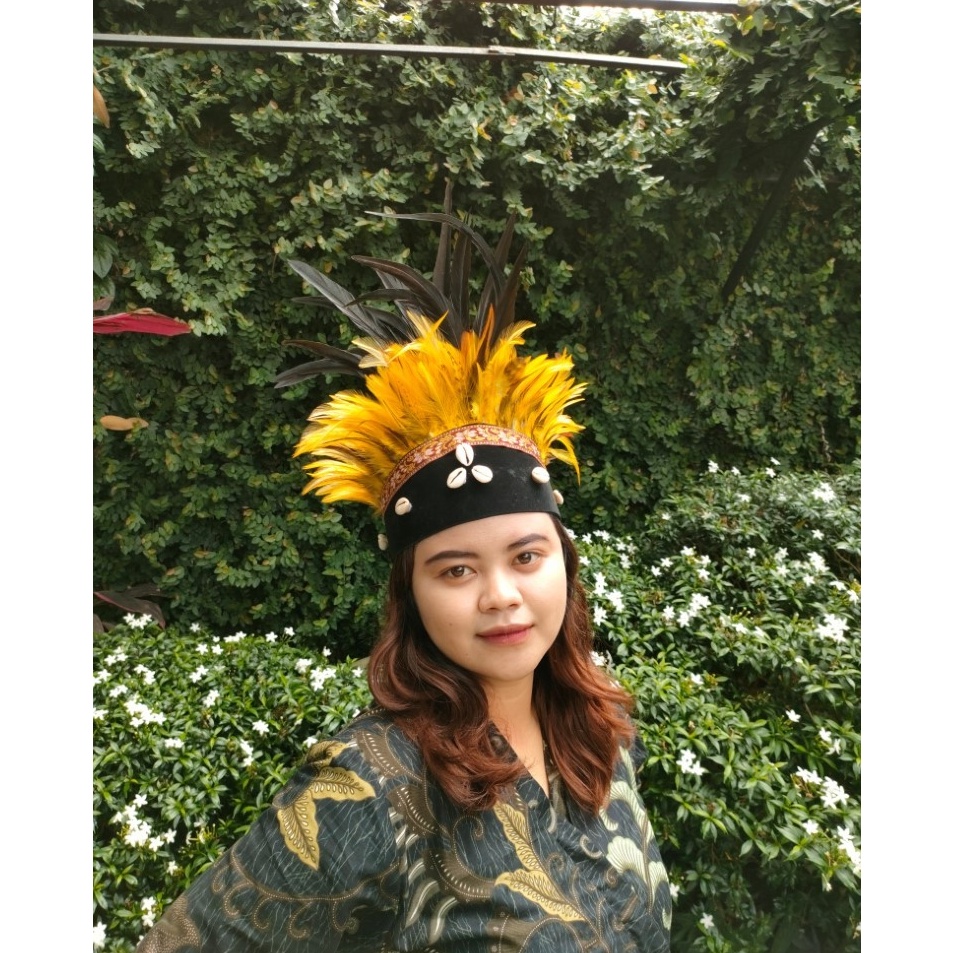 Jual Hiasan kepala Topi adat Papua Kerang I Topi Irian Full Set topi ...