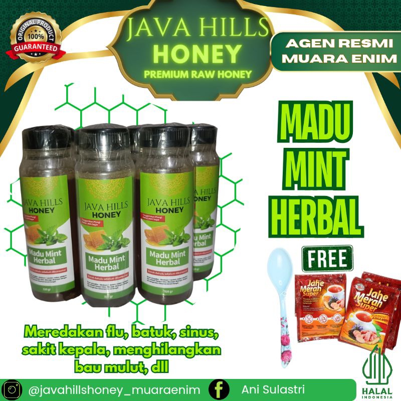 Jual Madu Mint Herbal Java Hills Honey 320gr 650gr Herbal 100% Original ...